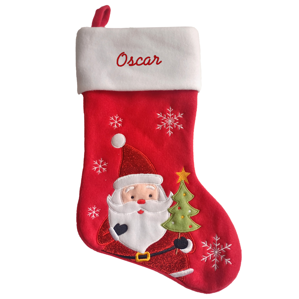 Bota de Navidad Personalizada de Fieltro Rojo | Botas y gorros de ...