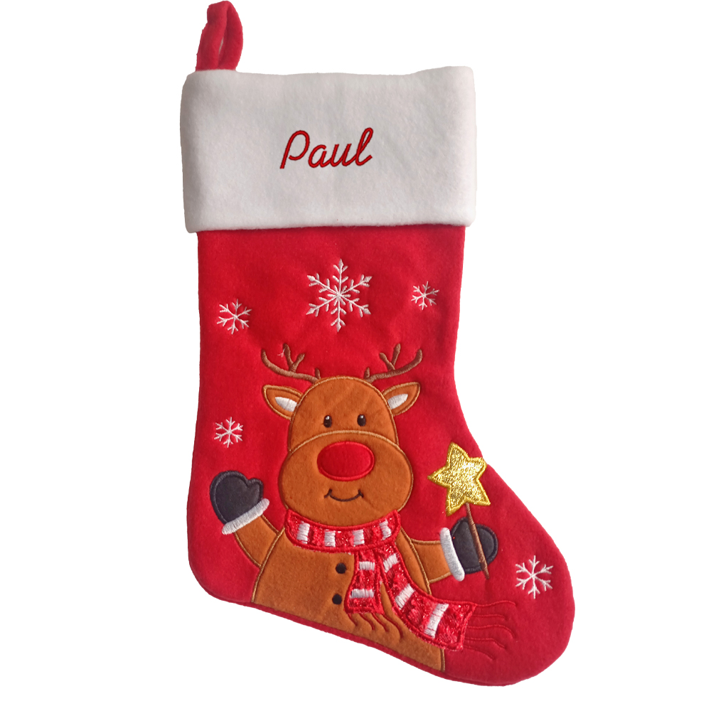 Bota de Navidad Personalizada de Fieltro Rojo | Botas y gorros de ...